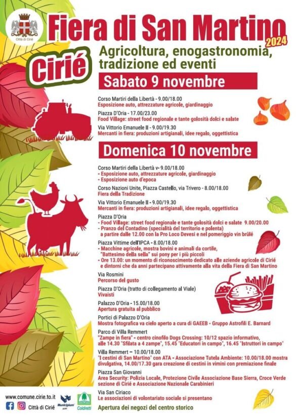 🌰🚜🐮 Sabato 9 e domenica 10 NOVEMBRE: a Cirié è FIERA DI SAN MARTINO! ⬇️ ...